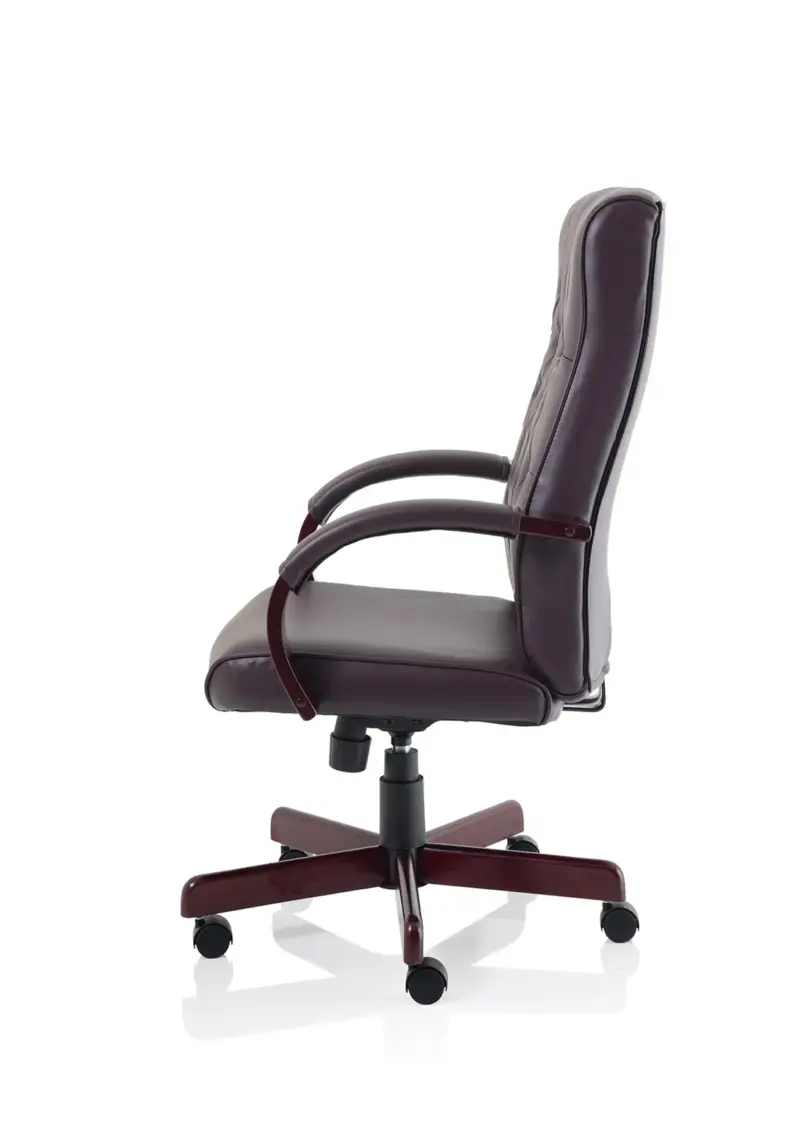 Chesterfield High Back Leather Executive Office Chair with Arms - Smart ...