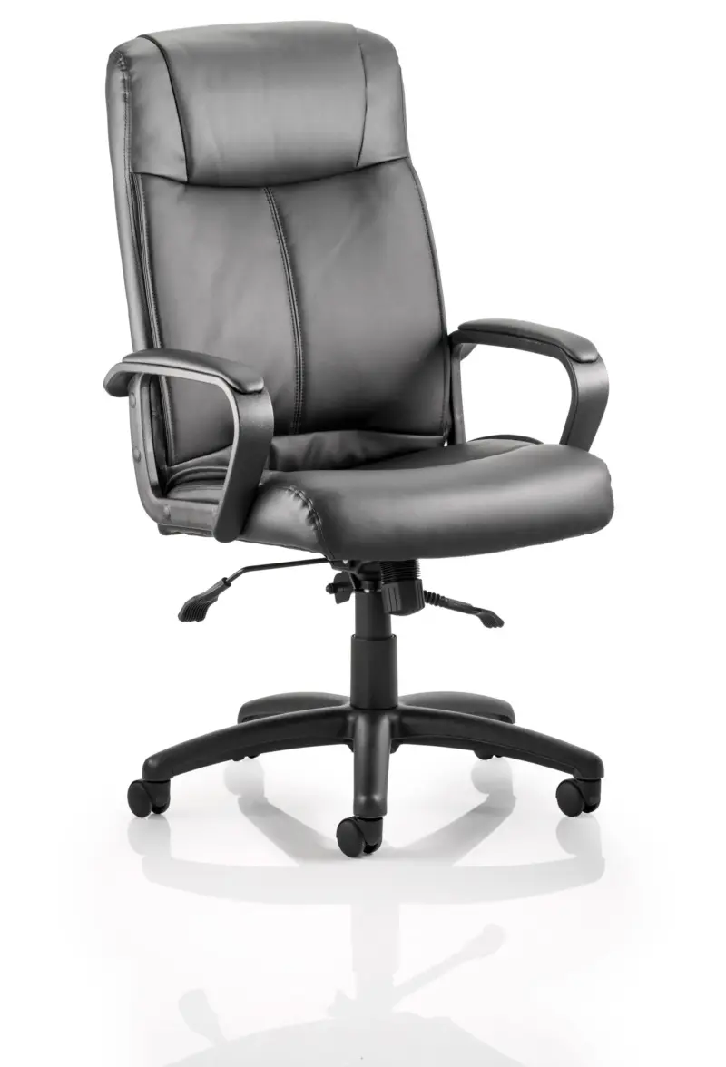 Plaza High Back Executive Black Leather Office Chair with Arms - Smart ...